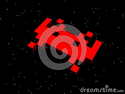 Invaders, Space Invaders! Red Alien Ship Editorial Photo ...