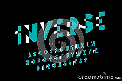 Inverse Style Modern Font Vector Illustration | CartoonDealer.com ...