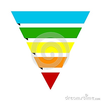 Inverted Pyramid Chart. Five Colored Layers. Hierarchical Structure ...