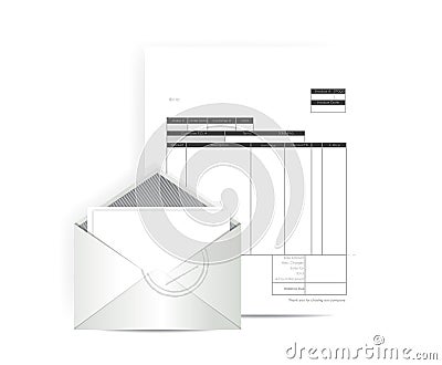 Invoice Receipt Mail Illustration Design Royalty-Free Cartoon ...