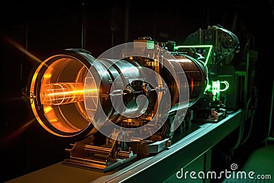Ion Thruster Engine Glowing In The Dark Royalty-Free Stock Photography ...
