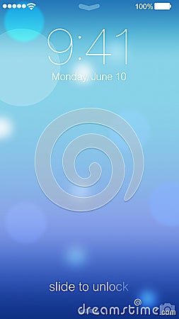 IOS 7 Lock Screen Editorial Stock Image - Image: 33983374