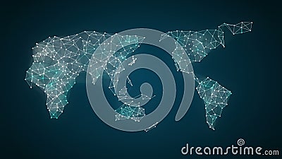 IoT Technology Connect Global World Map. Dots Makes World Map, Internet ...