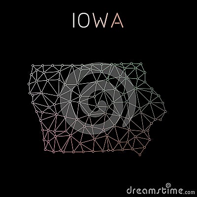 Iowa Network Map. Cartoon Vector | CartoonDealer.com #92605323