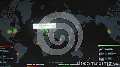 Ip Addresses in Different Regions on the Map. World Map with Different ...