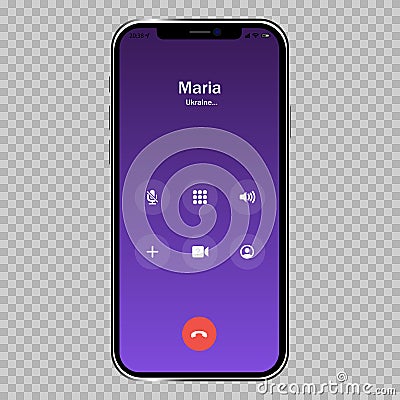 IPhone Call Screen Template. Interface Vector Illustration | CartoonDealer.com #212968328