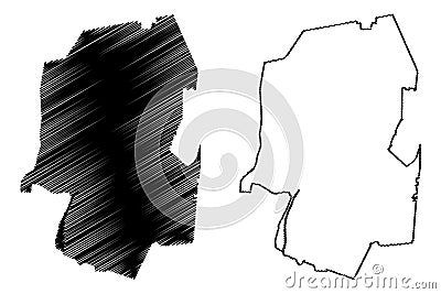 Ipoh City Malaysia, Perak State Map Vector Illustration, Scribble ...