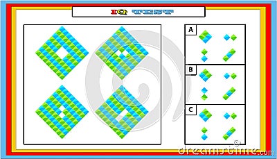 IQ Test. Choose Correct Answer. Set Of Logical Tasks Composed Of ...