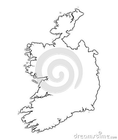 Ireland Outline Map With Shadow Royalty-Free Stock Image ...