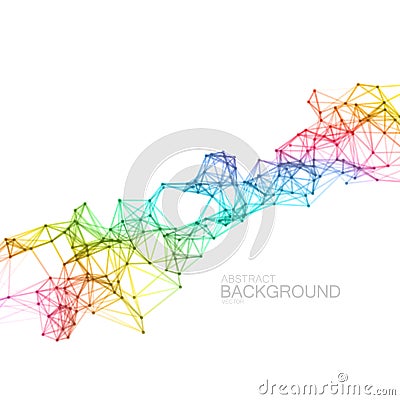 Iridescent Plexus Lines And Particles Background. Cartoon Vector ...