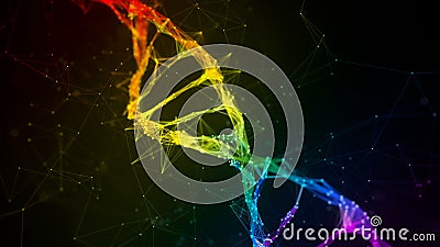 Iridescent Rainbow Digital Plexus DNA Molecule Strand Colorful Loop ...