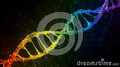 Iridescent Rainbow Digital Plexus DNA Molecule Strand Colorful Loop ...