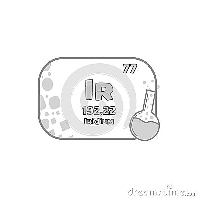 Iridium Chemical Card. Ir Periodic Symbol. Science Vector Object ...