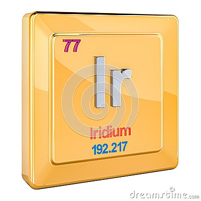 Iridium Ir, Chemical Element Sign With Number 77 In Periodic Table. 3D ...