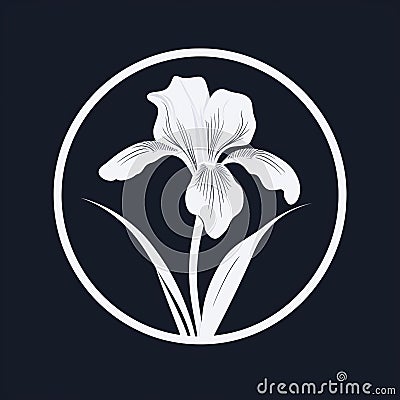 Iris Flower Logo Vector In Flat Design Stock Illustration ...