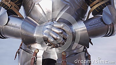 Iron Knight Will Knead Hands Stock Footage - Video of iron, object ...