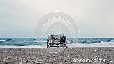 Iron Pier on Sea. Old Rusty Iron Pier on Beach Stock Footage - Video of ...