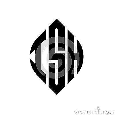 ISH Circle Letter Logo Design With Circle And Ellipse Shape. ISH ...