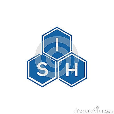 ISH Letter Logo Design On White Background.ISH Creative Initials Letter ...