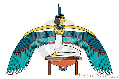 Isis, Winged Goddess In Ancient Egyptian Religion, With Throne ...
