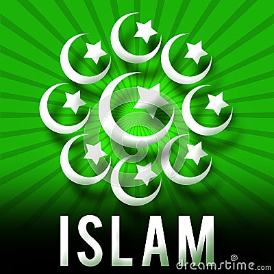 Islam Symbols Green Sun Beams Stock Illustration - Image: 56191772