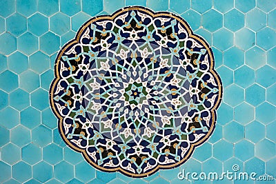Islamic Mosaic Pattern With Blue Tiles Stock Photo - Image: 41034206