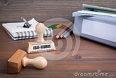 Iso-Norm. Rubber Stamp On Desk In The Office Stock Photography ...