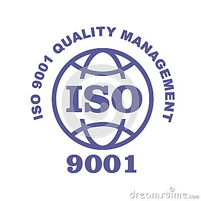 ISO 9001 Stamp Sign - Quality Management Systems, QMS Cartoon Vector ...