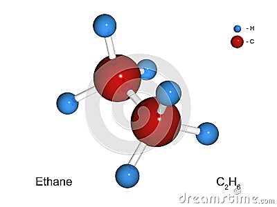 Isolated 3D Model Of A Molecule Of Ethane Royalty-Free Stock Photo ...