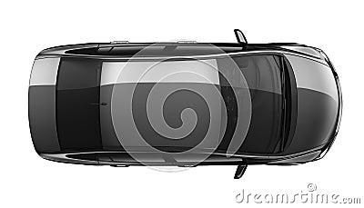 Isolated Black Car - Top View Stock Illustration - Image: 49839718