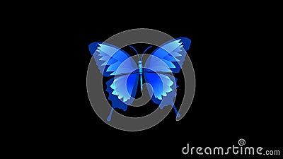 Isolated Blue Butterfly Animated with Alpha Matte Stock Footage - Video ...