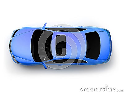 Isolated Blue Modern Car Top View Stock Photography - Image: 10141152