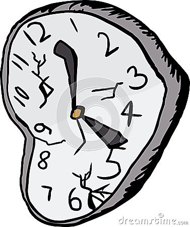 Broken Clock Character Sitting with Sad Face Vector Illustration Stock ...