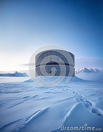 Isolated Brutalist Structure In Arctic Landscape Stock Photography ...
