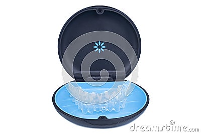 Isolated Container With Transparent Invisalign Aligner Retainers Or ...