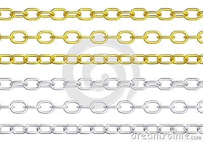 Gold And Silver Chains Isolated Stock Photo - Image: 54983962