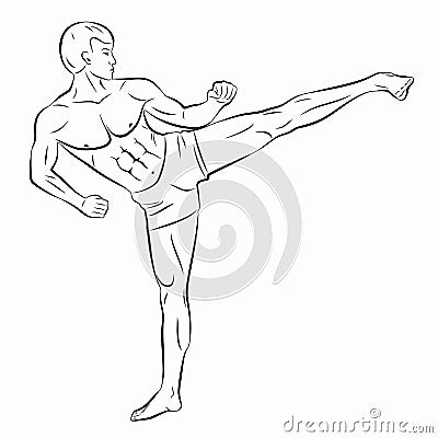 Illustration Of A Kickboxer, Vector Draw | CartoonDealer.com #117923569