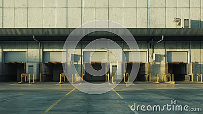 Isolated 8K Render Of Realistic Freight Terminal With Loading Bays ...