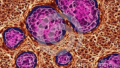 Isolated Malignant Cancer Cells Under A Microscope Stock Photo ...