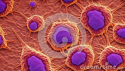 Isolated Malignant Cancer Cells Under A Microscope Stock Photography ...