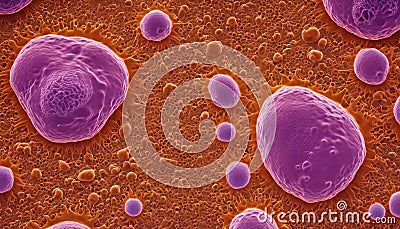 Isolated Malignant Cancer Cells Under A Microscope Stock Photo ...