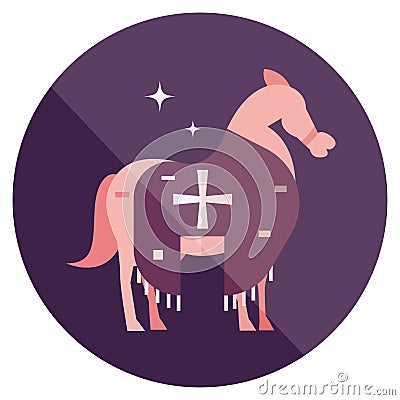 Isolated Medieval Knight Horse Cavalry Icon Vector | CartoonDealer.com ...