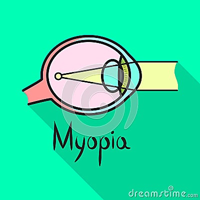 Vector Illustration Of Myopia And Eye Sign. Web Element Of Myopia And ...