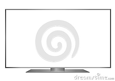 Isolated OLED Grey Flat Smart Wide TV And White Screen Cartoon Vector ...