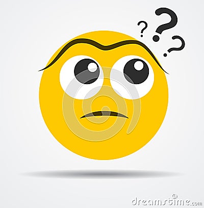 Isolated Questioning Emoticon In A Flat Design Stock Image ...