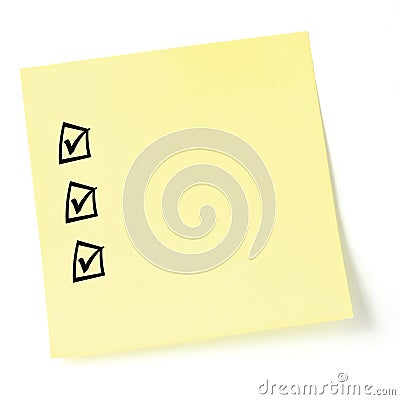 Isolated Sticky Note Listing Black Tick-boxes Royalty Free Stock Photos ...