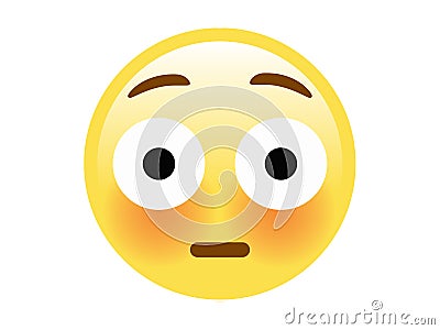 Isolated Vector Yellow Embarrassed Face With Flushed Red Cheeks ...