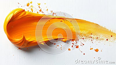 Isolated On White, Ochre Watercolor Brush Stroke Texture Royalty-Free ...