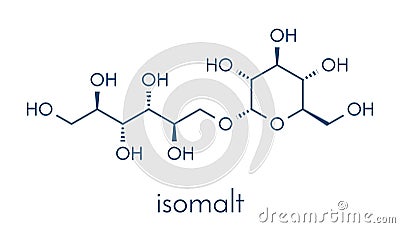 Isomalt Sugar Substitute Molecule One Of Two Components Shown. Skeletal ...