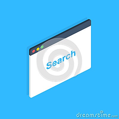 Isometric Browser Window. Web Browser In Flat Style. Window Concept ...